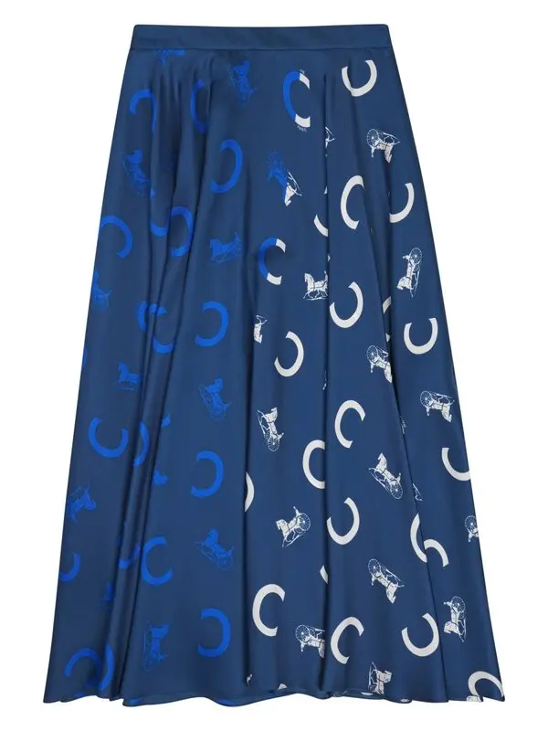 Celine Silk Twill Mini Skirt - Blue