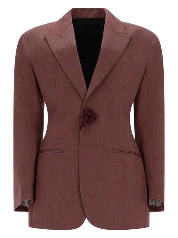Bottega Veneta Wool-linen Tailored Blazer - Pink