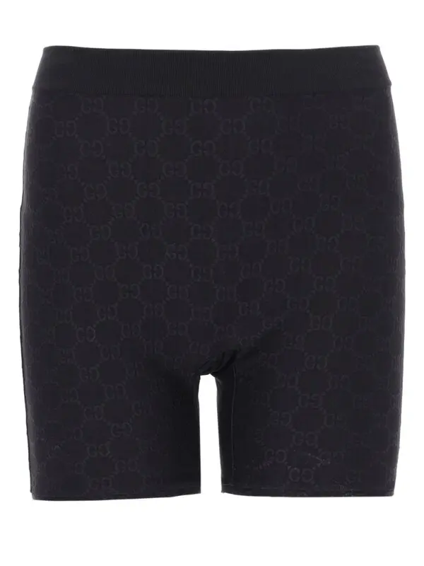 Gucci Slim Fit Jacquard Gg Shorts - Black