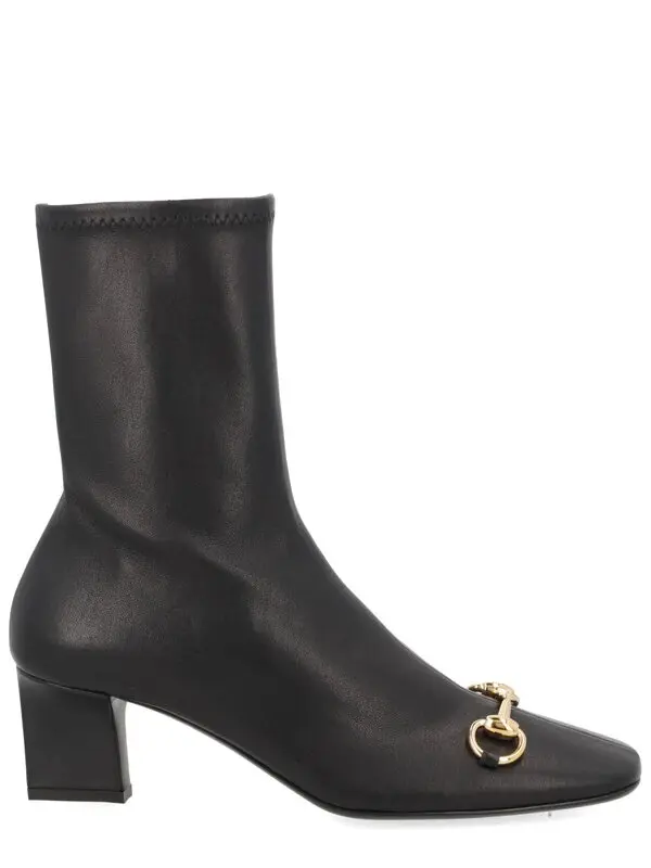 Gucci Lamb Leather Stiletto Boot With 5.5 Cm Heel - Black