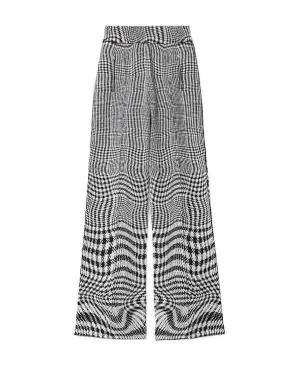 Burberry Houndstooth Jacquard Wide-leg Trousers