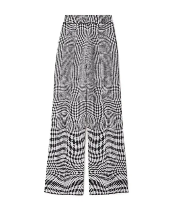 Burberry Houndstooth Jacquard Wide-leg Trousers