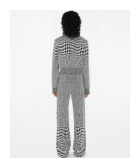 Burberry Houndstooth Jacquard Wide-leg Trousers