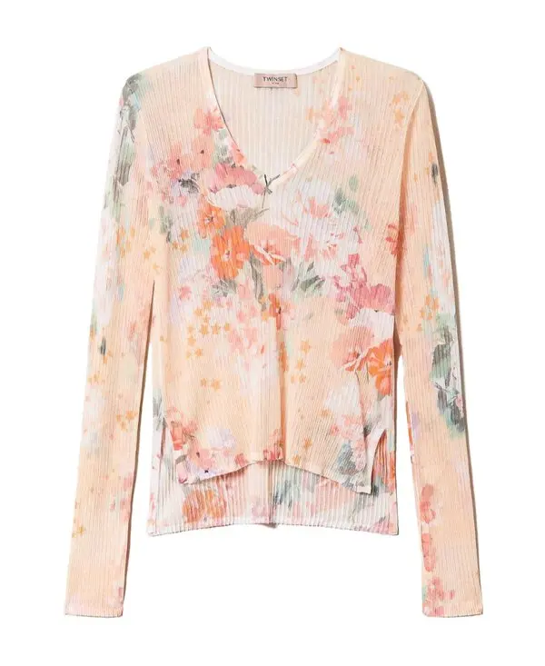 TWINSET Long-sleeve Ribbed Blouse