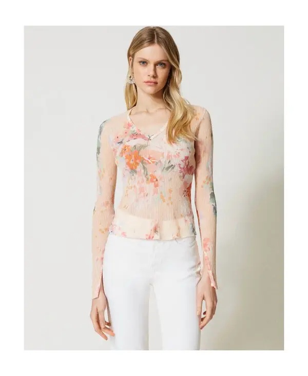 TWINSET Long-sleeve Ribbed Blouse