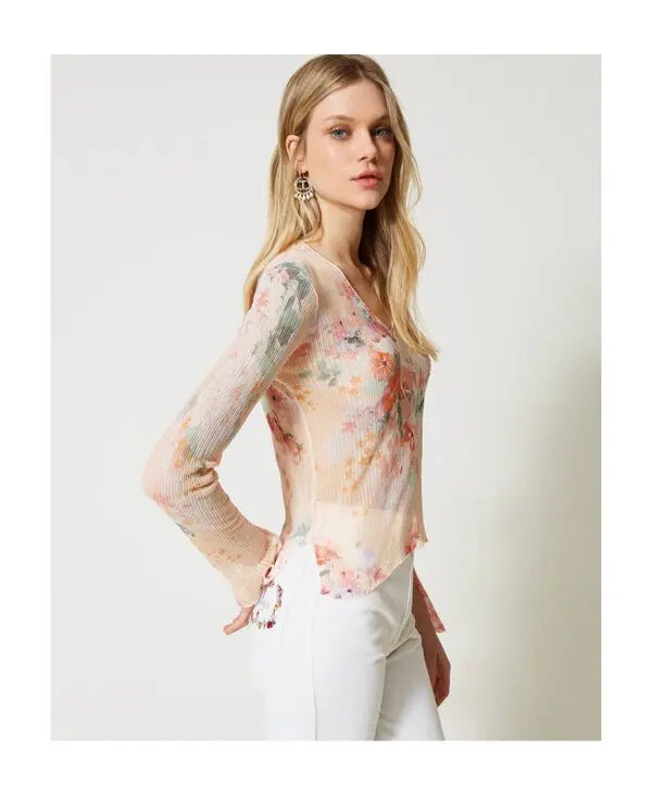 TWINSET Long-sleeve Ribbed Blouse