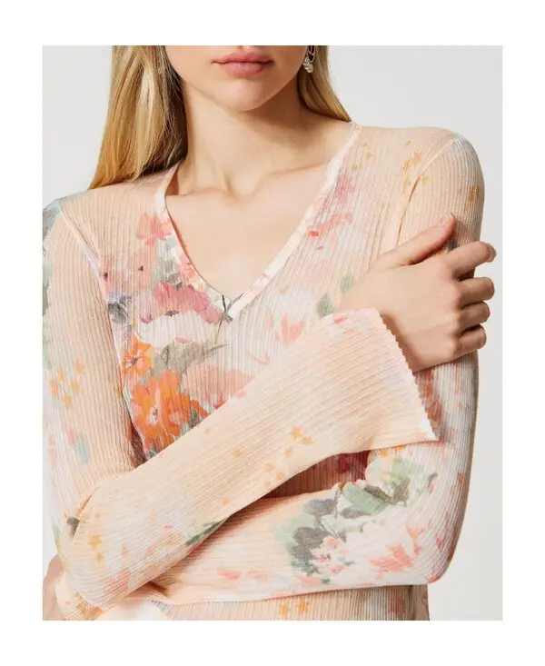 TWINSET Long-sleeve Ribbed Blouse