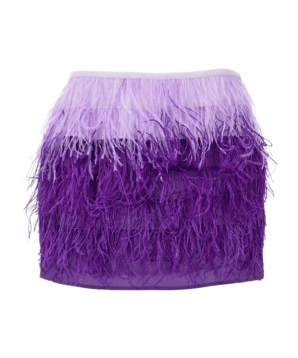 TWINSET Myfo Feather Mini Skirt