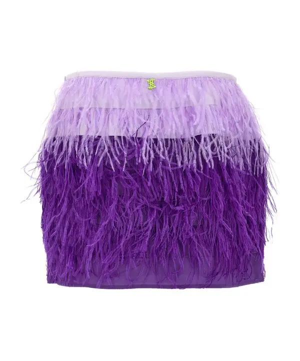 TWINSET Myfo Feather Mini Skirt