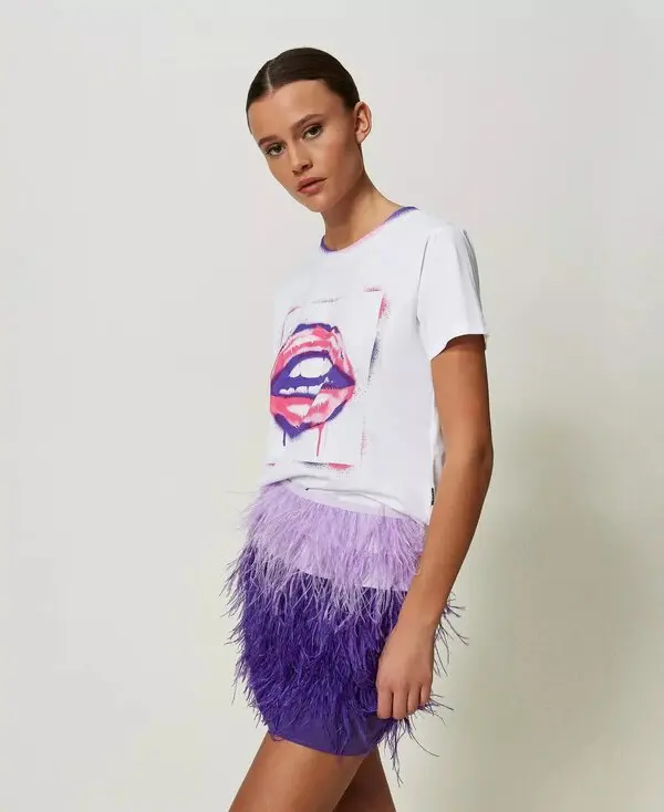 TWINSET Myfo Feather Mini Skirt