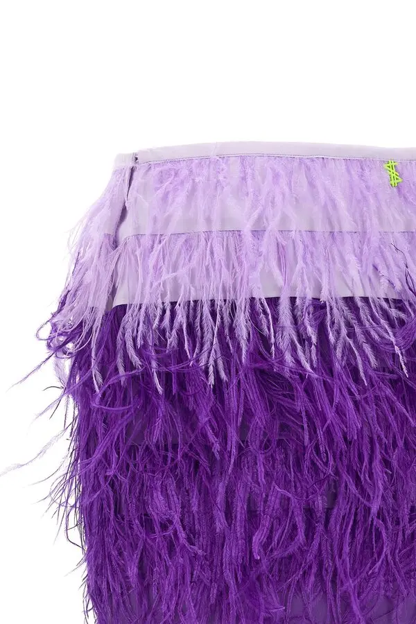 TWINSET Myfo Feather Mini Skirt