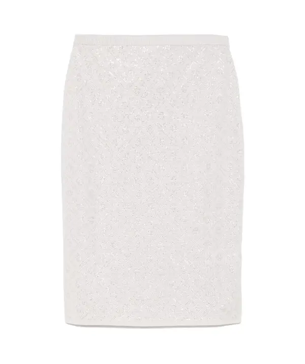 Casablanca Crystal-monogram Skirt - Light Gray