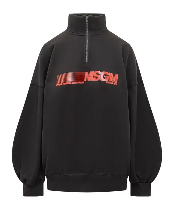 MSGM Zip Detailed Sweatshirt
