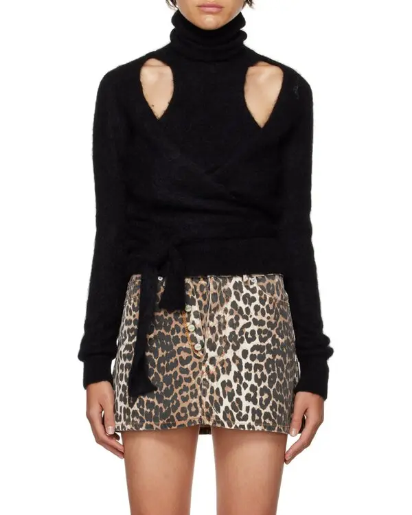 GANNI Brushed Wrap Blouse