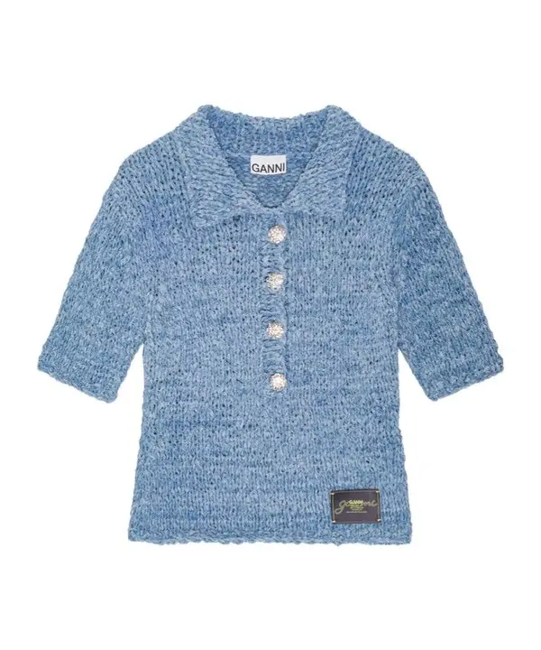 GANNI Handknit Polo Jumper