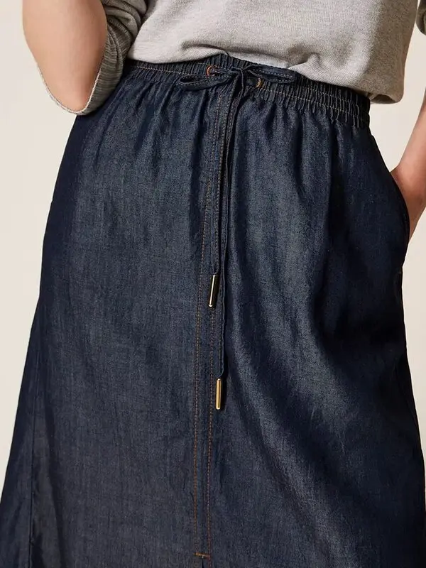 TWINSET Chambray Midi Skirt