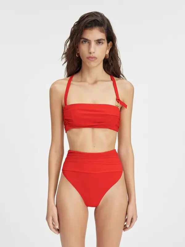 Jacquemus Cross-back Draped Bikini Top