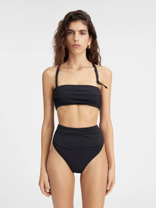 Jacquemus Cross-back Draped Bikini Top