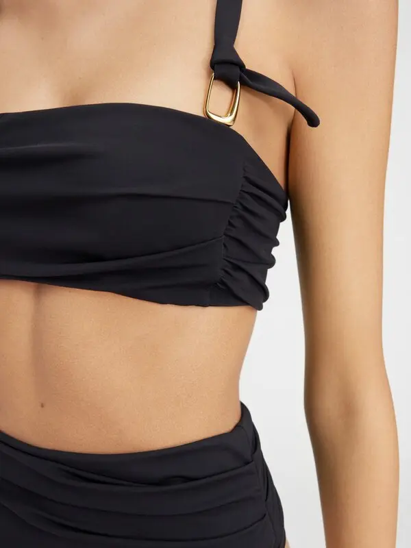 Jacquemus Cross-back Draped Bikini Top
