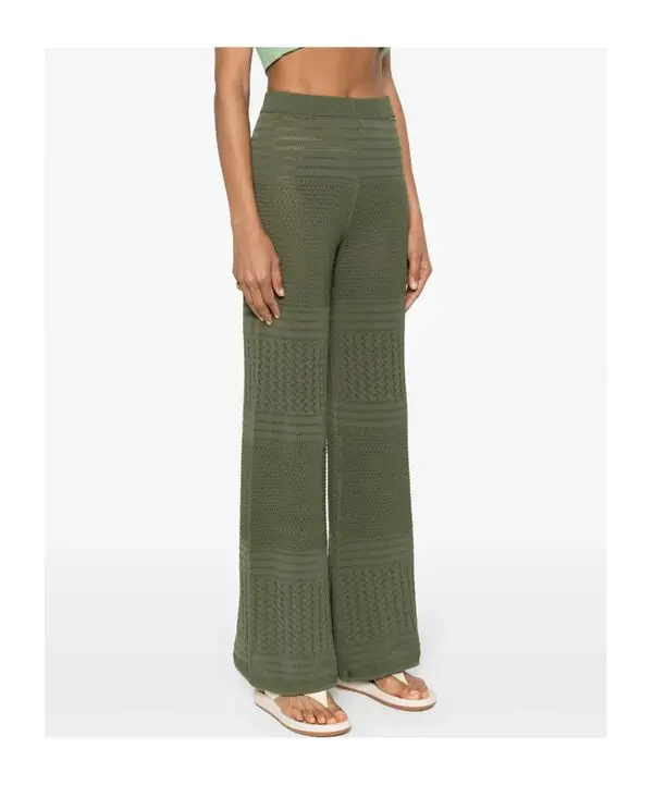 TWINSET Pointelle-knit Wide Trousers