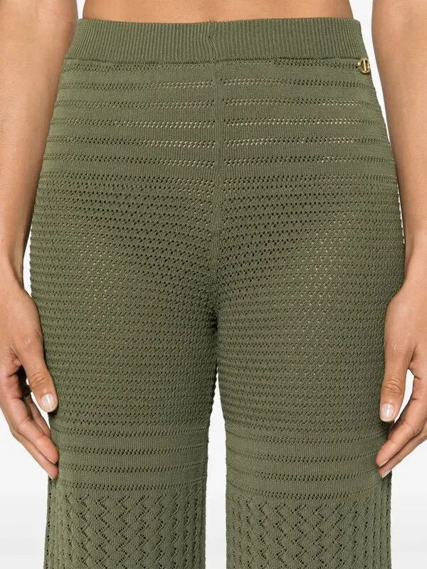 TWINSET Pointelle-knit Wide Trousers