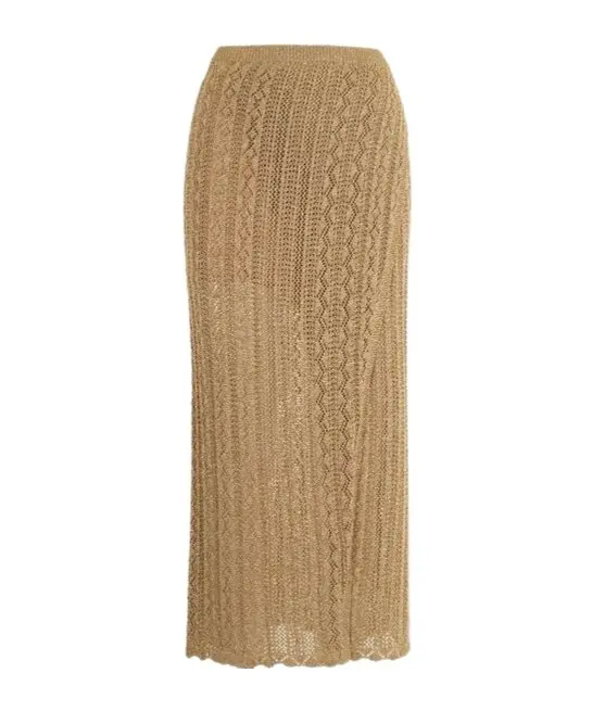 TWINSET Lurex Knit Long Skirt