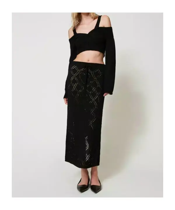 TWINSET Pointelle-knit Skirt