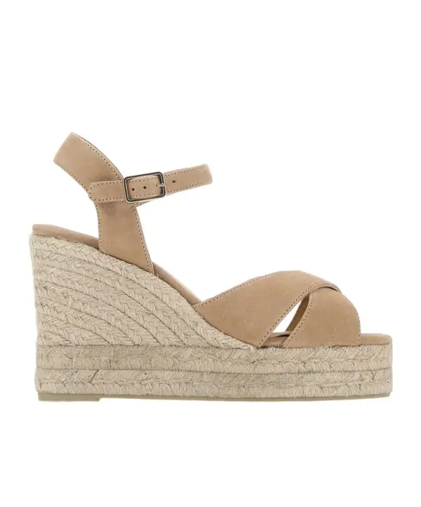 CastaÑer Blaudell Suede-effect Wedge Espadrilles - Tostado