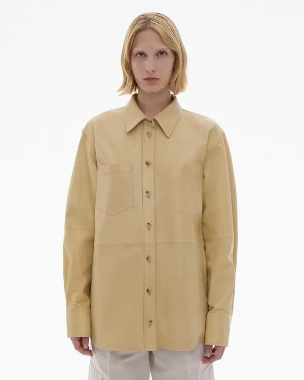 Helmut Lang Long-sleeve Leather Shirt