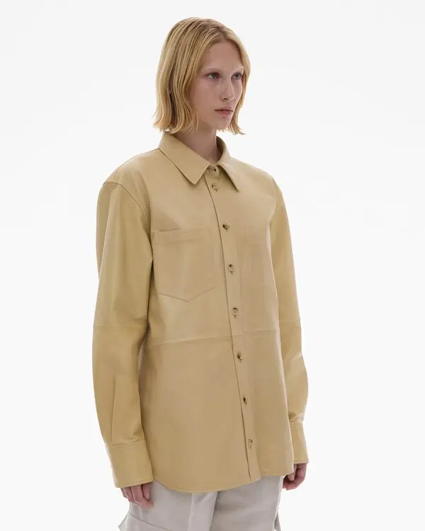 Helmut Lang Long-sleeve Leather Shirt