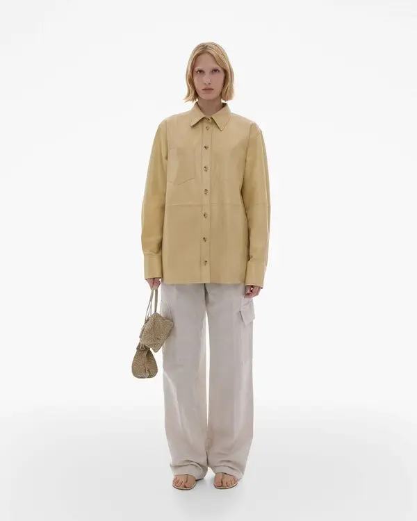 Helmut Lang Long-sleeve Leather Shirt