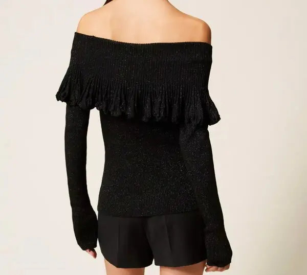 TWINSET Ruffled Off-shoulder Sweater
