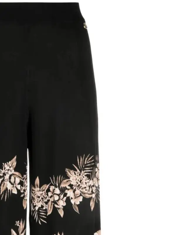 TWINSET Floral-motif Cropped Knitted Trousers
