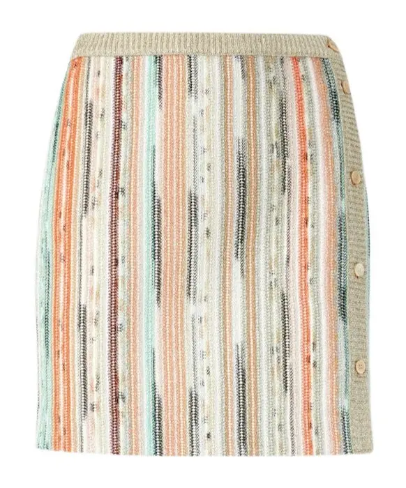 Missoni Striped Side Buttoned Mini Skirt