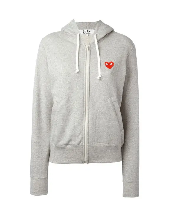 Play Comme Des Garcon Logo Patch Zip-up Hoodie