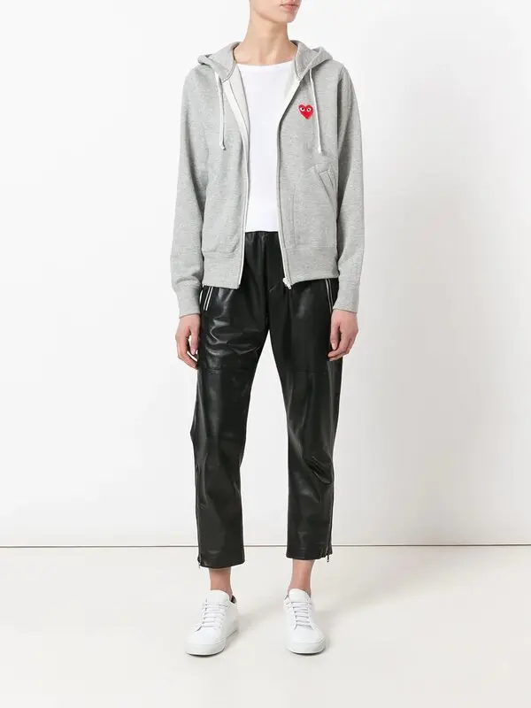Play Comme Des Garcon Logo Patch Zip-up Hoodie