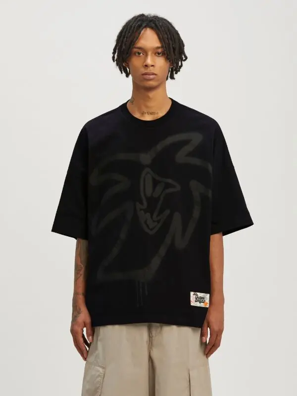 Palm Angels Graffiti Print Crewneck T-shirt
