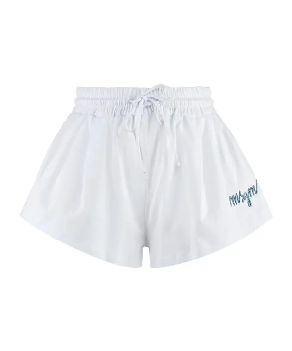 MSGM Logo Embroidered Drawstring Shorts