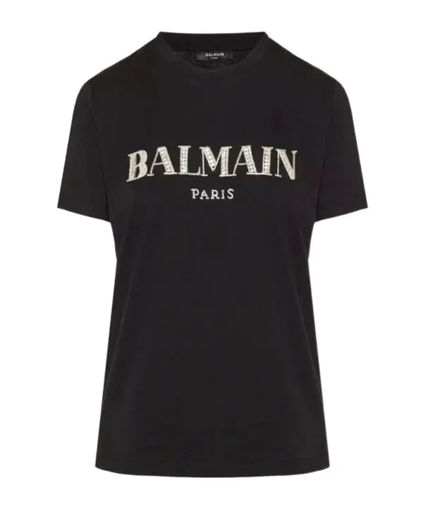 Balmain Logo Embellished Crewneck T-shirt