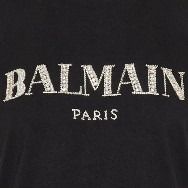 Balmain Logo Embellished Crewneck T-shirt