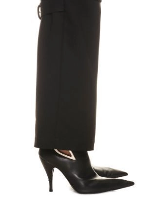 Off-White Crescent Pointed Toe Ankle Boots