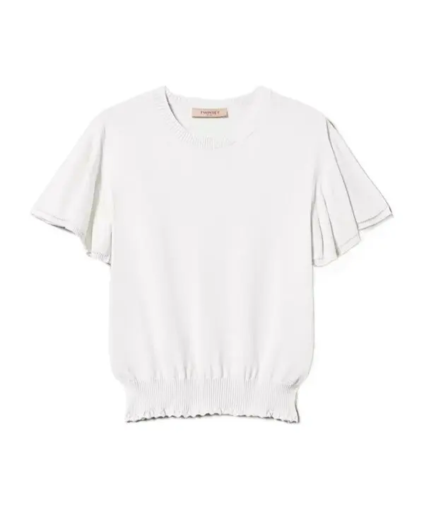 TWINSET Scalloped-hem Knitted T-shirt