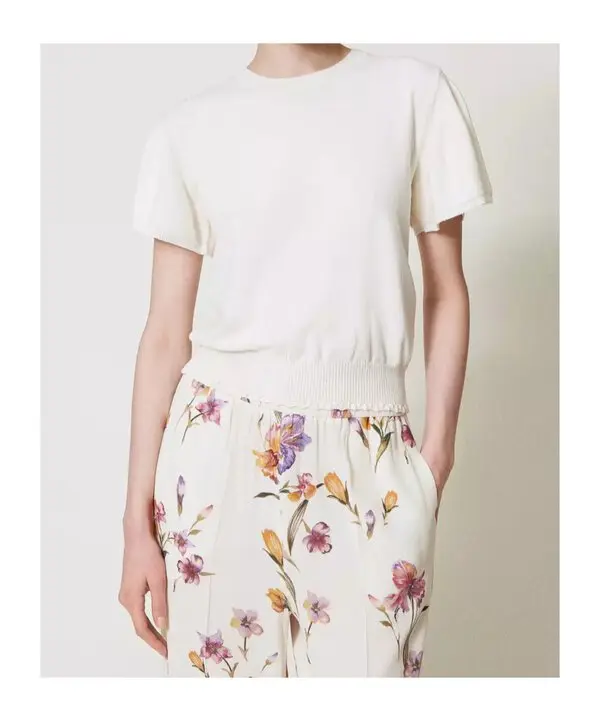 TWINSET Scalloped-hem Knitted T-shirt