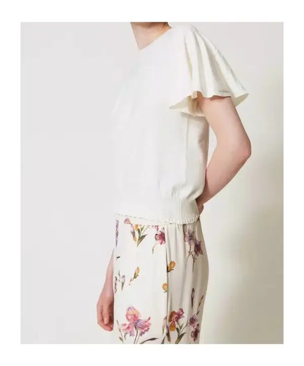 TWINSET Scalloped-hem Knitted T-shirt