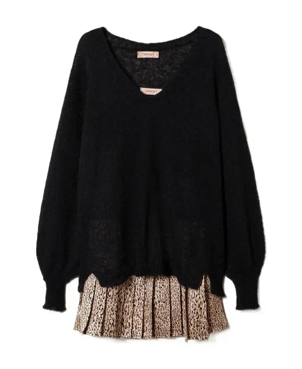 TWINSET V-neck Panelled Minidress