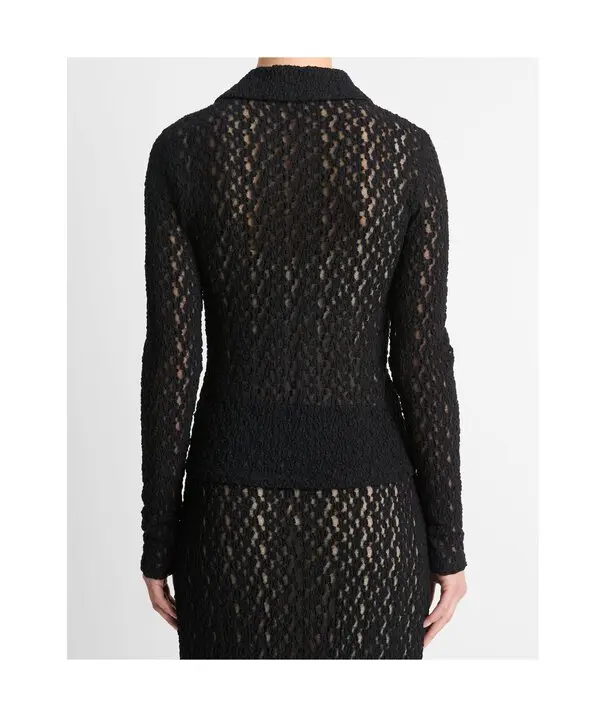 Vince Floral Smocked Long-sleeved Button-up Top