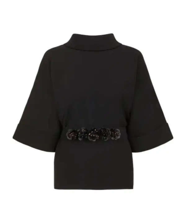 P.a.r.o.s.h Embroidered Mock Neck Blouse