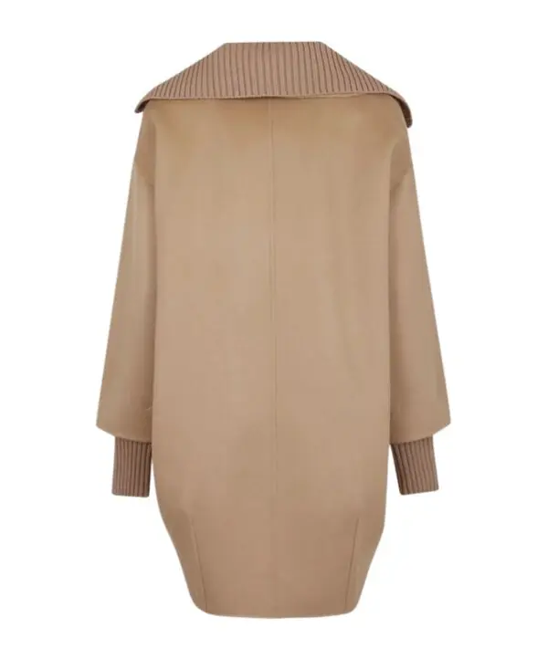P.a.r.o.s.h Oversized Knit-trim Coat - Light Brown