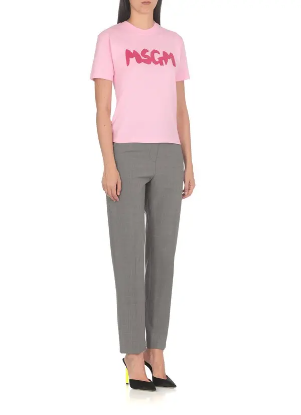 MSGM Logo-print Cotton T-shirt