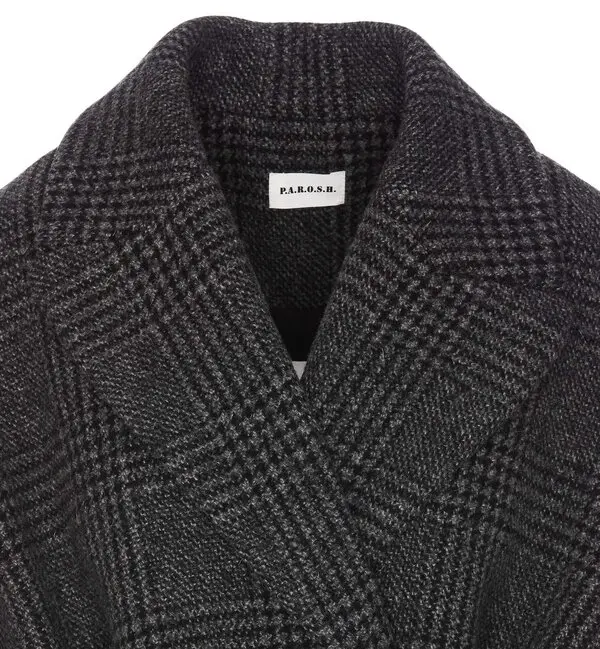 P.a.r.o.s.h Plaid-check Long Sleeved Belted Trench Coat